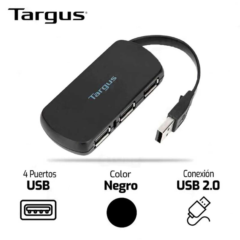 Hub Usb TARGUS 2.0 4 Puertos Negro TARGUS | falabella.com
