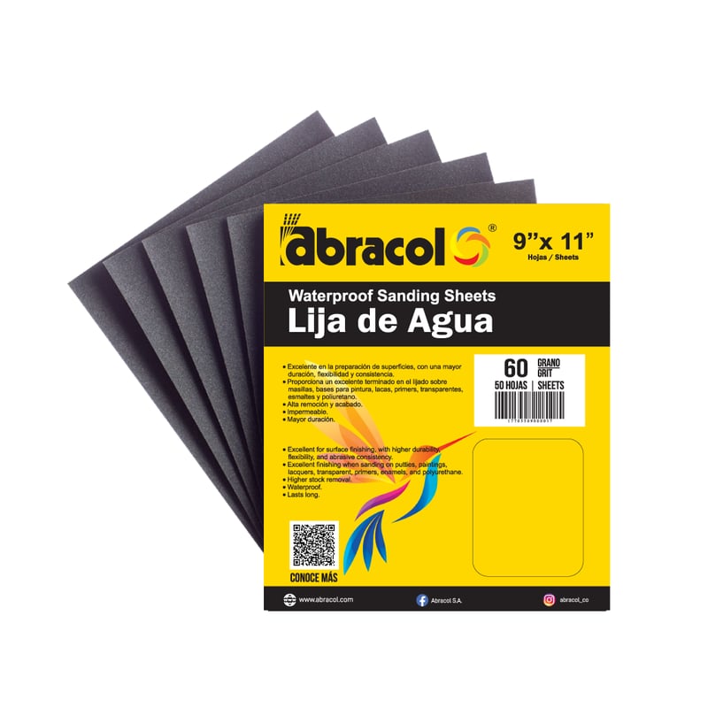 LIJA DE AGUA ABRACOL N° 220 POR 50 UND ABRACOL | falabella.com