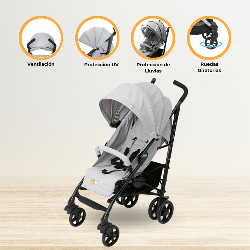Coche Baston CHICCO «LITE WAY 4» Completo Grey CHICCO | falabella.com