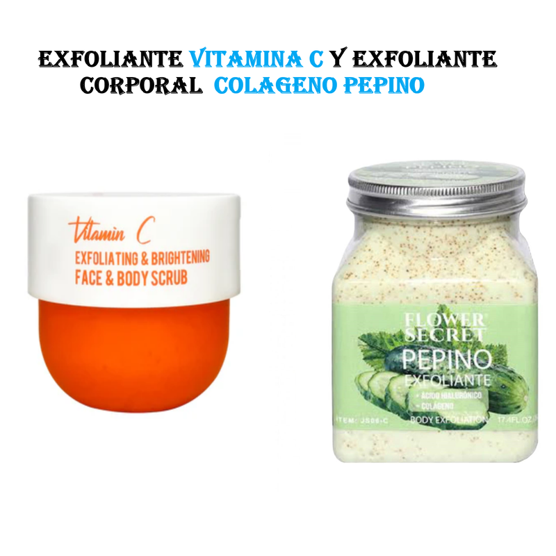 Exfoliante Iluminador Vitamina C y EXFOLIANTE CORPORAL COLAGENO PEPINO BIOAQUA | falabella.com