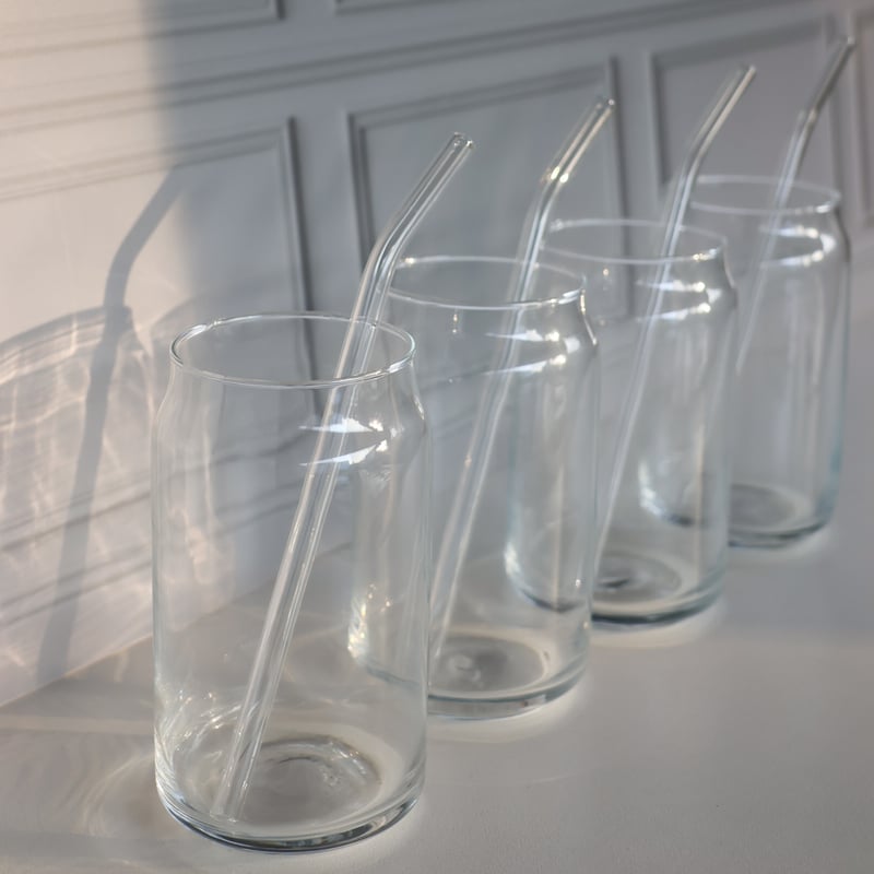 Set x4 Vasos de Vidrio Lata con Sorbete 500ml DELIGLASS | falabella.com