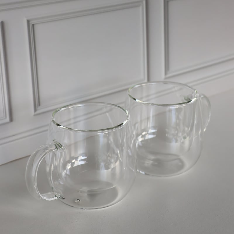 Set x2 Tazas de Vidrio Doble Fondo 250ml DELIGLASS | falabella.com