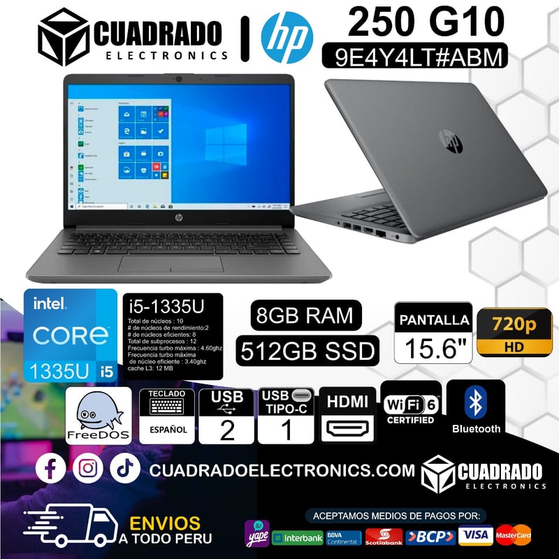 Laptop HP Intel Core i5-1335U 8GB 512GB 156´´ HD Free DOS HP ...