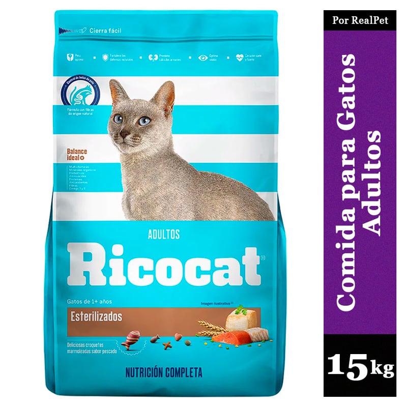 Comida para Gato Adulto Esterilizado Ricocat 15 kg RICOCAT | falabella.com