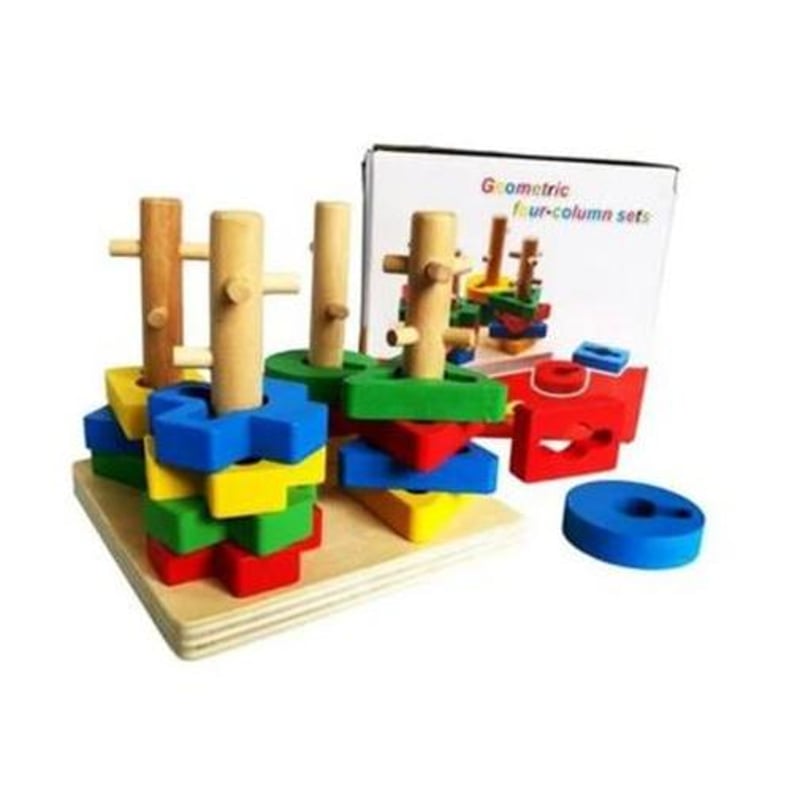 Juguete Didáctico 4 Columnas Apilable Figuras Geométricas GENERICO | falabella.com