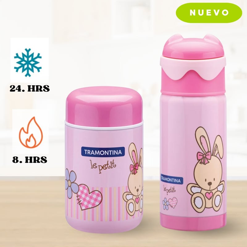 TERMO COMIDA Y BEBIDA COMBO TRAMONTINA ROSA TRAMONTINA | falabella.com