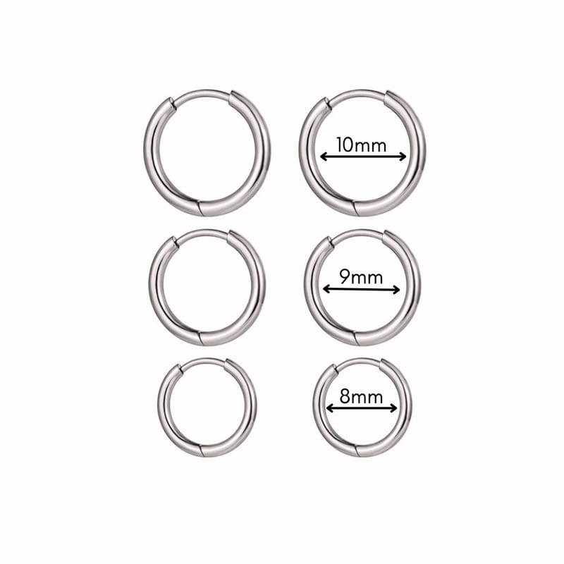 Par de Aretes de Argolla de Plata 925 Modelo Huggies AFRODITA ...
