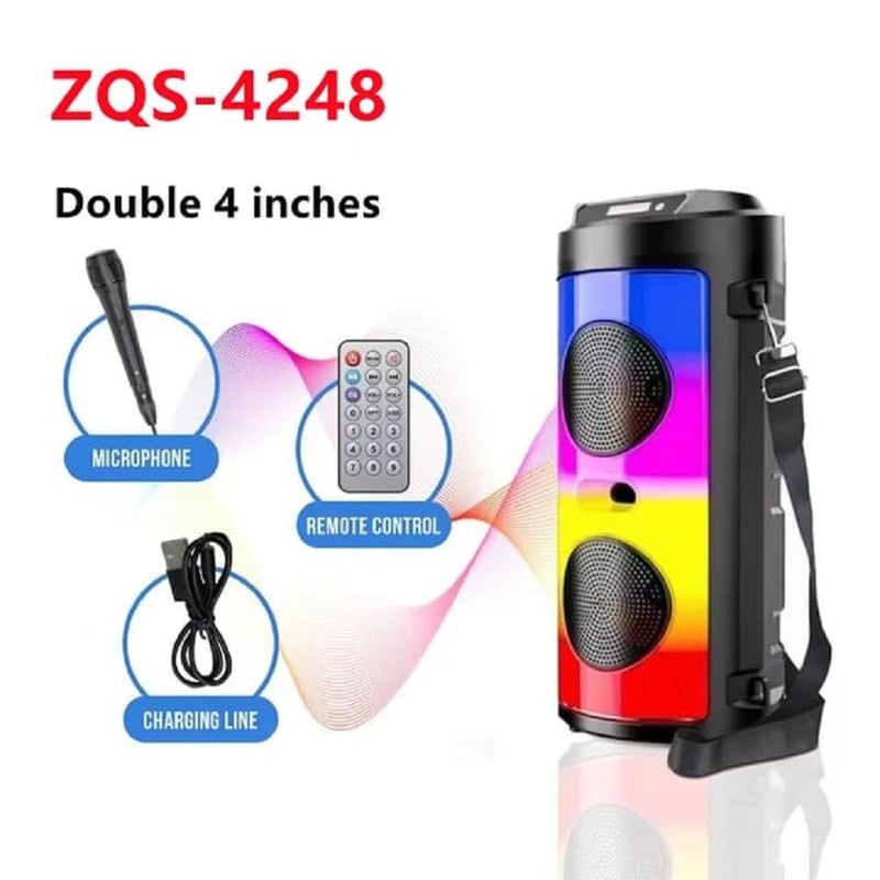 PARLANTE INALÁMBRICO ZQS-4248 BLUETOOTH LUZ LED C GENERICO | falabella.com