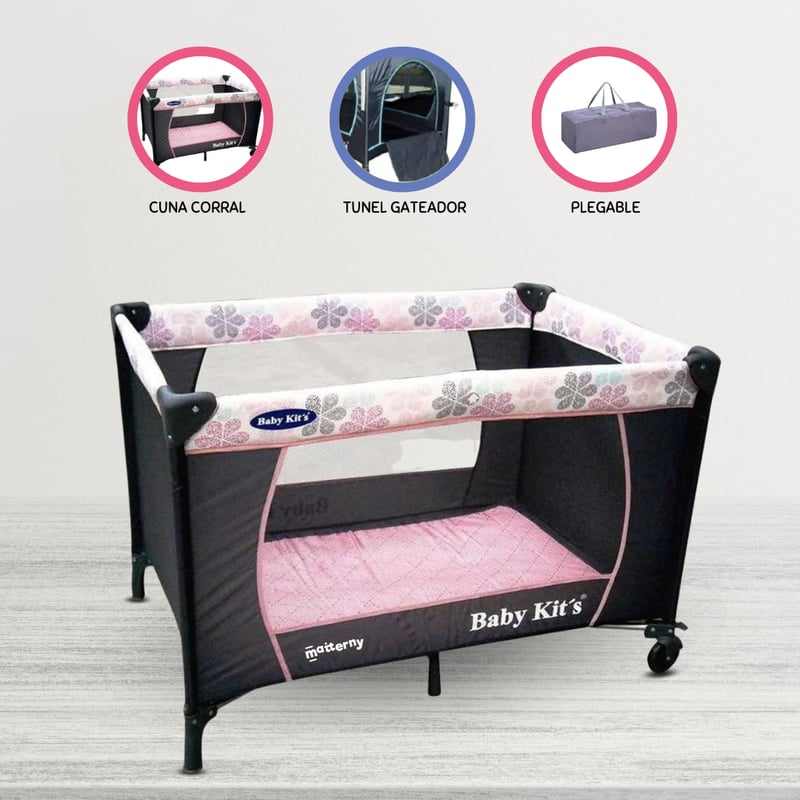 Corral Portátil para Bebés «PARTY» Pink BABY KITS | falabella.com