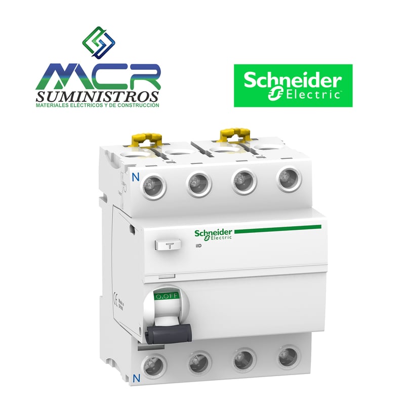 INTERRUPTOR DIFERENCIAL TETRAPOLAR 4P SUPERINMUNIZADO 63A Schneider ...