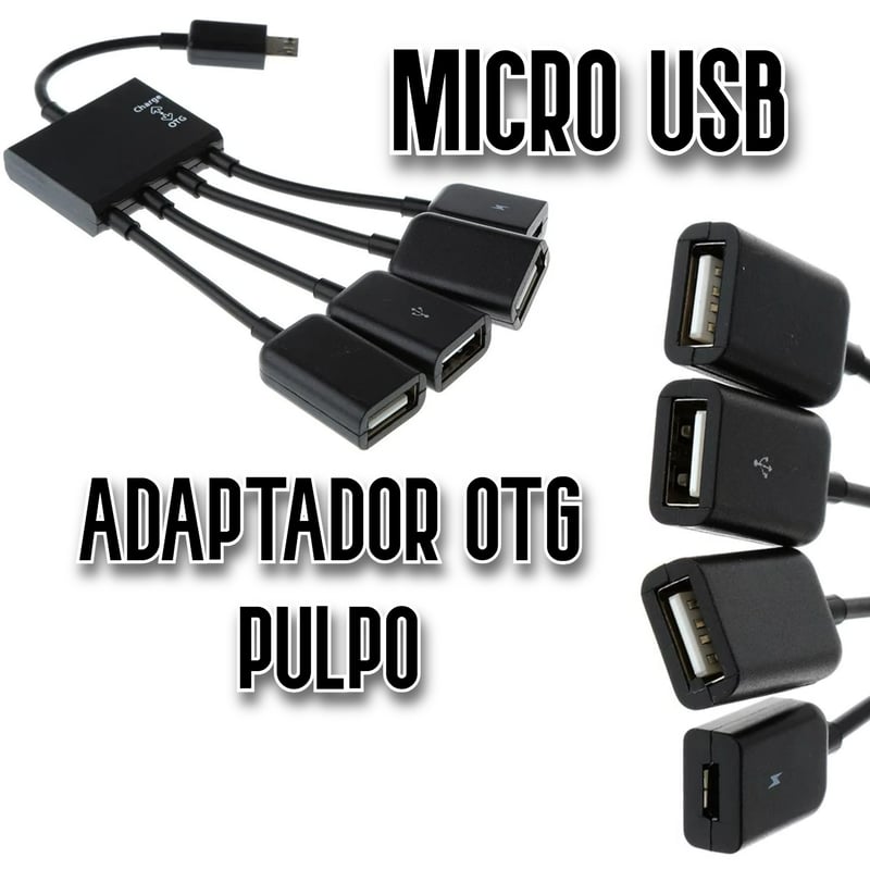 Adaptador OTG Pulpo V8 para celular Hub 3 puertos USB Carga 4 en 1 GENERICO | falabella.com