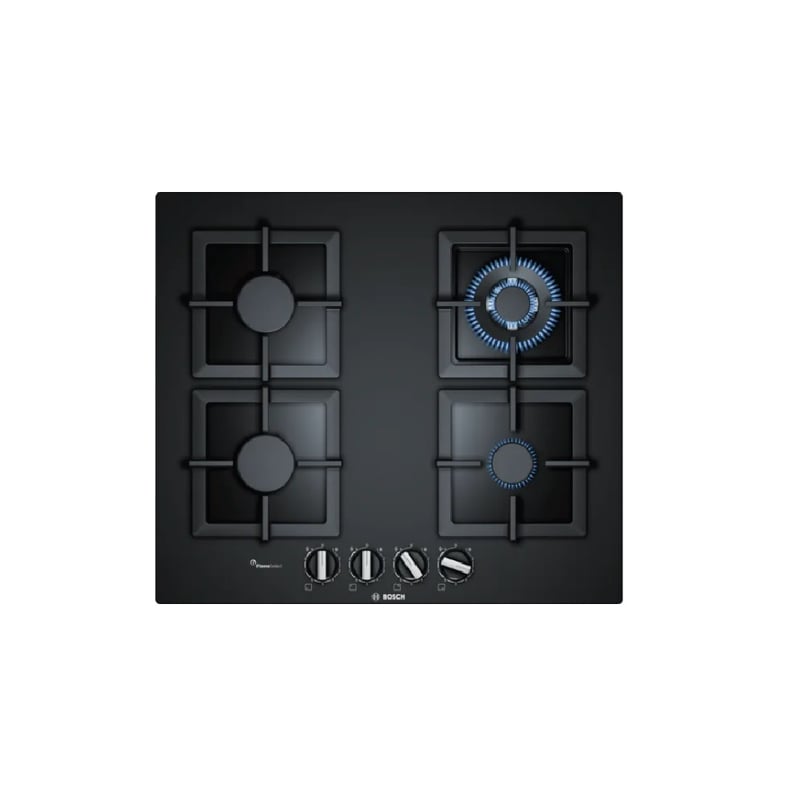 Cocina Bosch PPH6A6B20 Empotrable a Gas 60 cm Vidrio Templado Negro ...