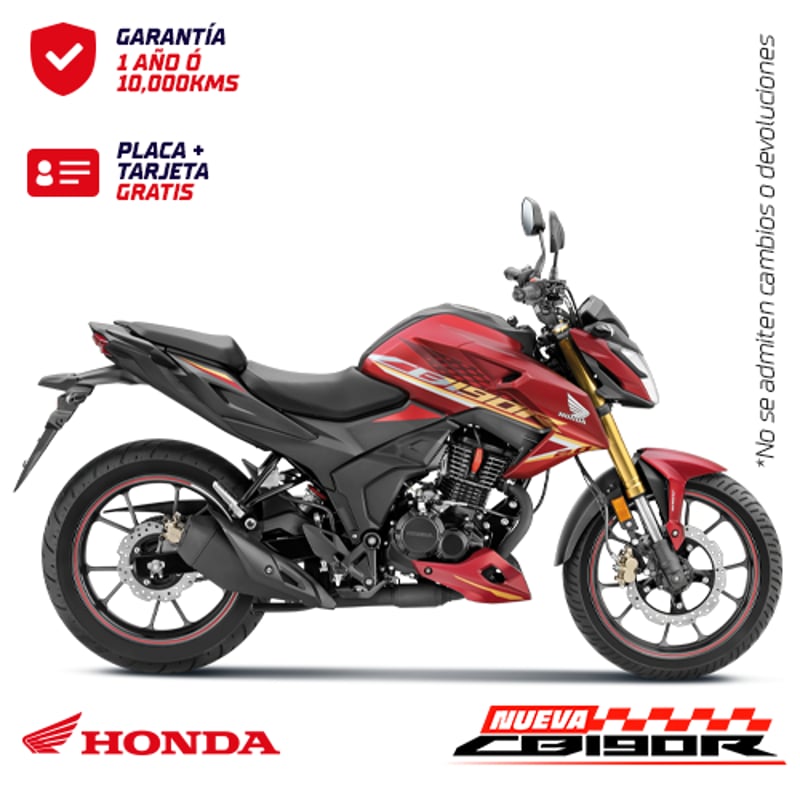 MOTOCICLETA CB190R 2.0 189cc NUEVO MODELO ROJO HONDA | falabella.com