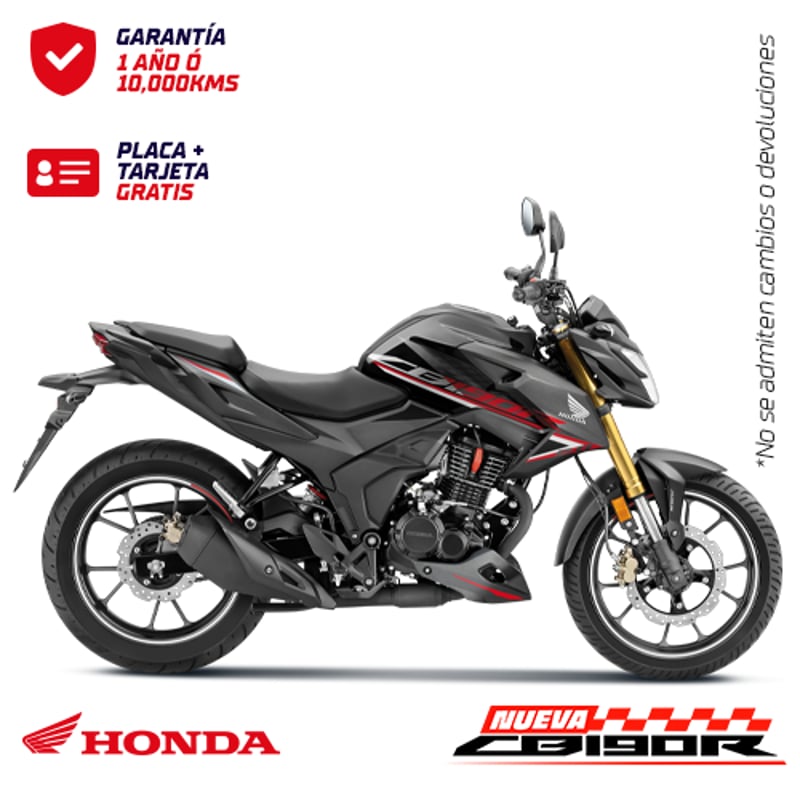 MOTOCICLETA CB190R 2.0 189cc NUEVO MODELO NEGRO BRILLANTE HONDA ...