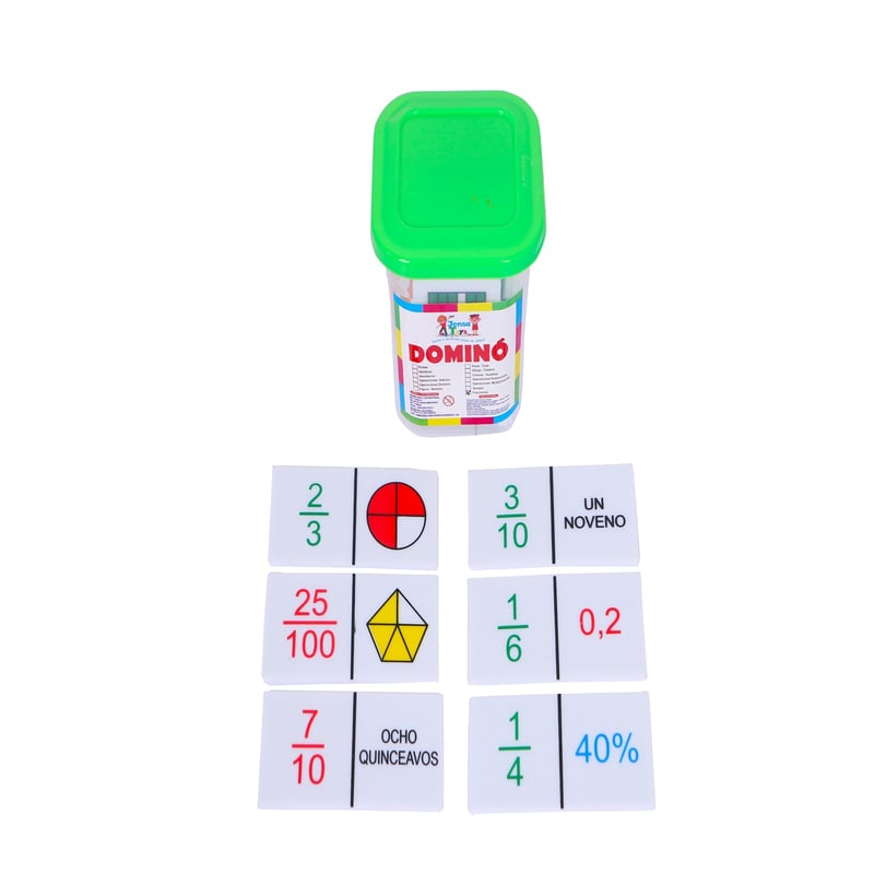 Dominó de Equivalencias fracciones decimales y porcentajes JENSA TOYS ...