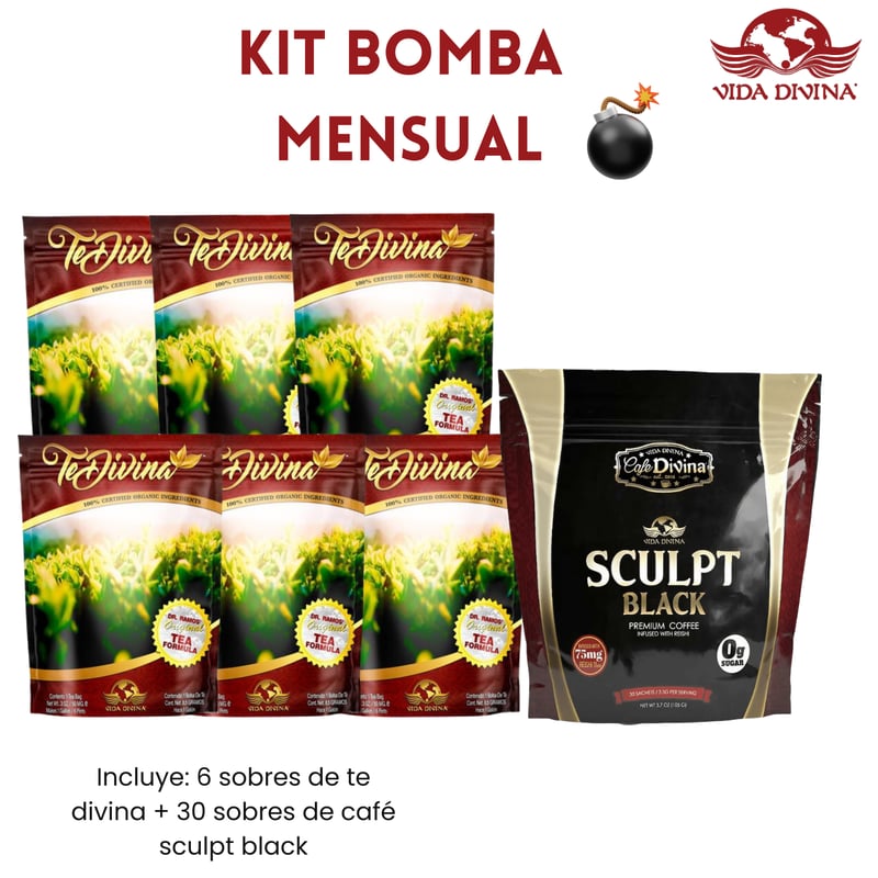Kit Mensual Café Sculpt Black y Te Divina GENERICO | falabella.com