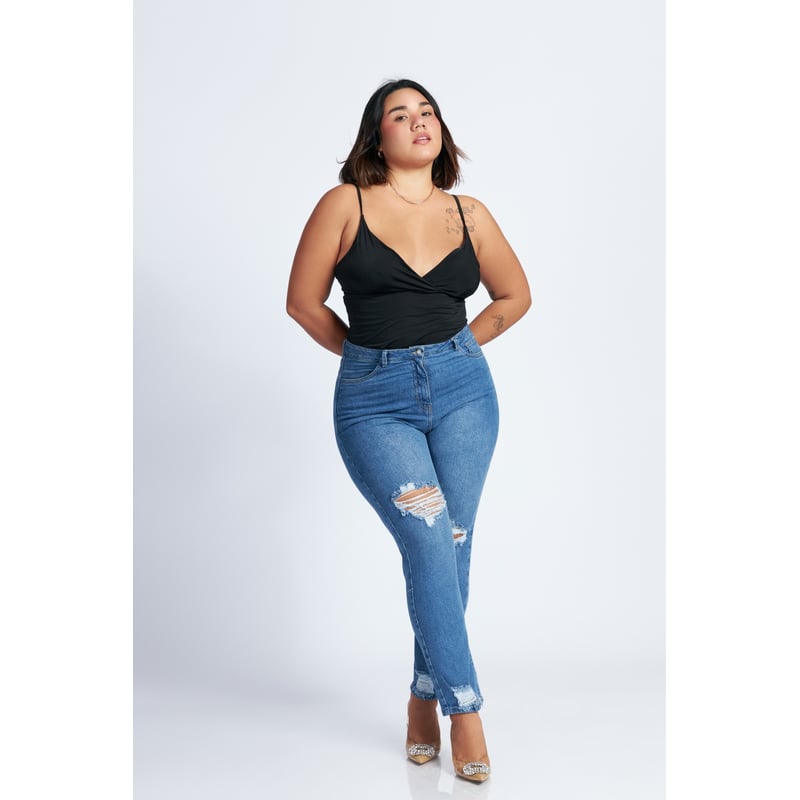 Top basico cuello V - Negro MISS LADY | falabella.com