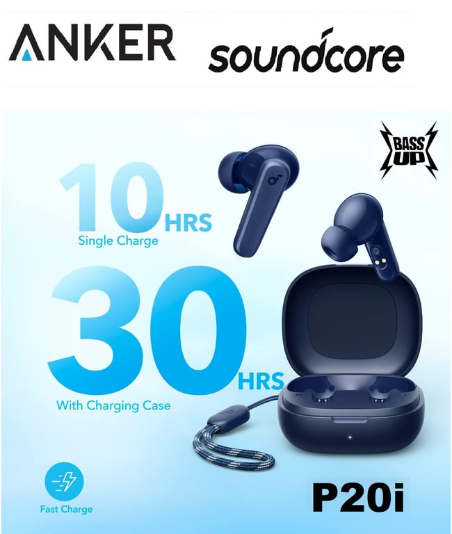 Soundcore P20i Audífonos Bluetooth True Wireless Blue - No Indy Evo ...