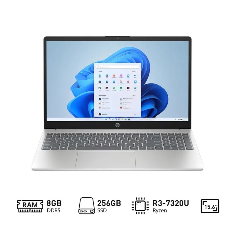 Laptop HP 15-fc0005la R3 7320u 8gb 256gb ssd 15.6 Fhd plateado HP ...