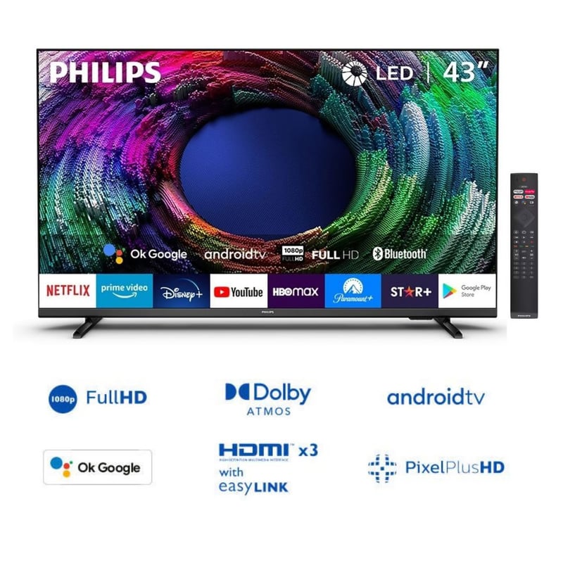 TELEVISOR PHILIPS 43 SMART TV ANDROID LED 43PFD6917 PHILIPS | falabella.com