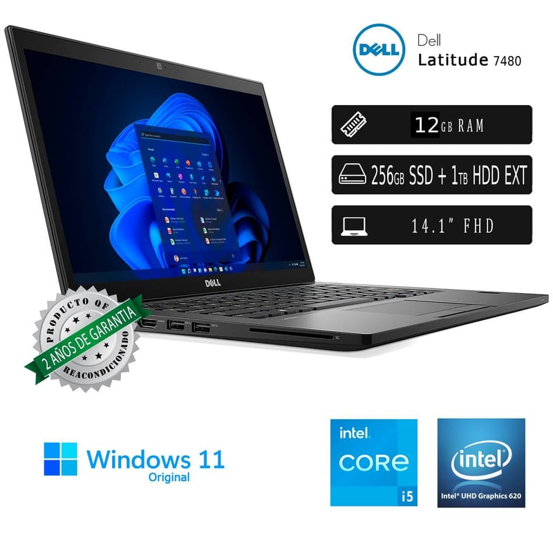 Laptop Dell Latitude 7480 Core I5 7200 12GB RAM 256SSD 1TB HDD EXTERNO ...