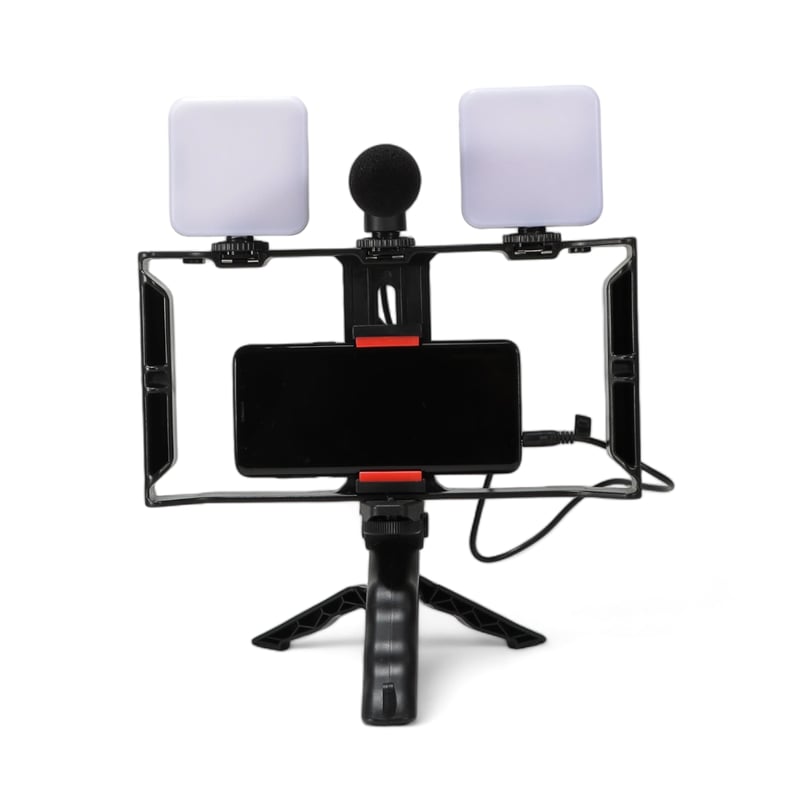 Kit Video Vlogger Celular Micrófono Trípode Luz Led Recargable GENERICO ...