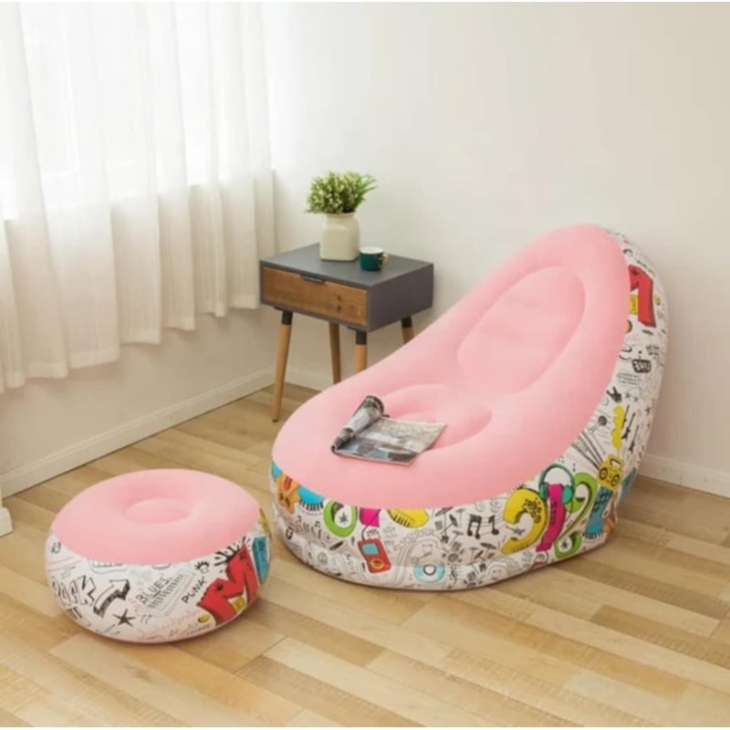 Puff Inflable Posapies Sillon Con Diseño Niños Hombres Mujeres Hogar ...