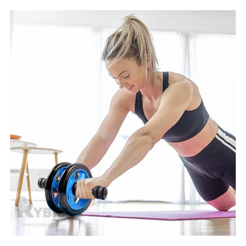 Rueda Doble para Abdominales y Tapete en Color Celeste GENERICO | falabella.com