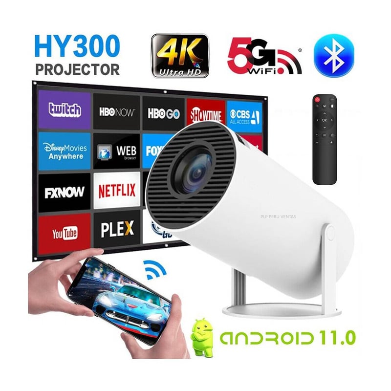 Proyector HY300 PRO Smart 4K Bluetooth Android11 Wifi 5G OEM | falabella.com