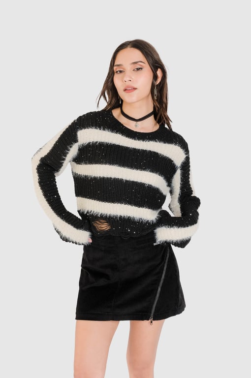 Chompa Crop Nirvana - Negro NOW | falabella.com