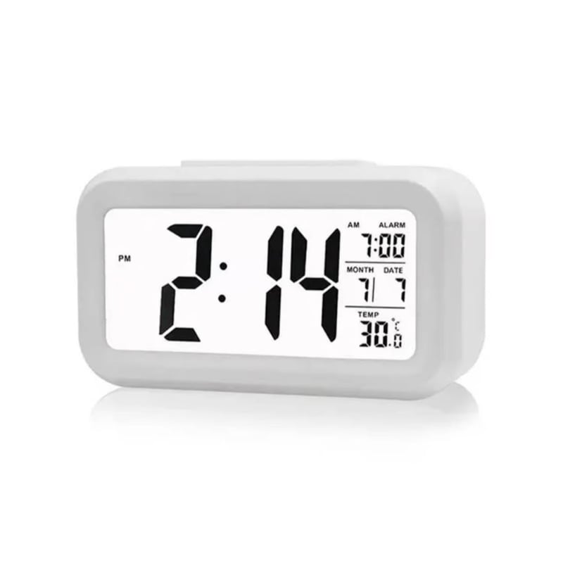 Reloj Despertador Digital con Calendario Temperatura Blanco LH ELECTRONIC | falabella.com