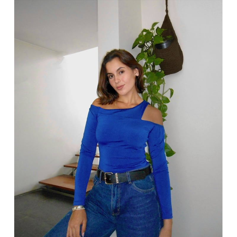 Body Asimétrico Azul Alessa SOLARY | falabella.com