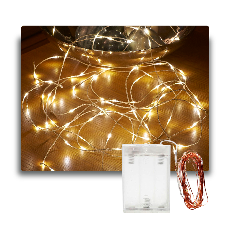 Luces led hada 10 metros // 100 leds a pilas // Guirnalda Color ...