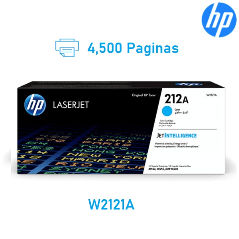 TONER HP 212A W2121A CYAN M555 CYAN 4500 Paginas Original HP ...