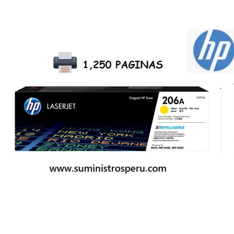 TONER HP 206A W2112A YELLOW 1250 PAGINAS HP | falabella.com