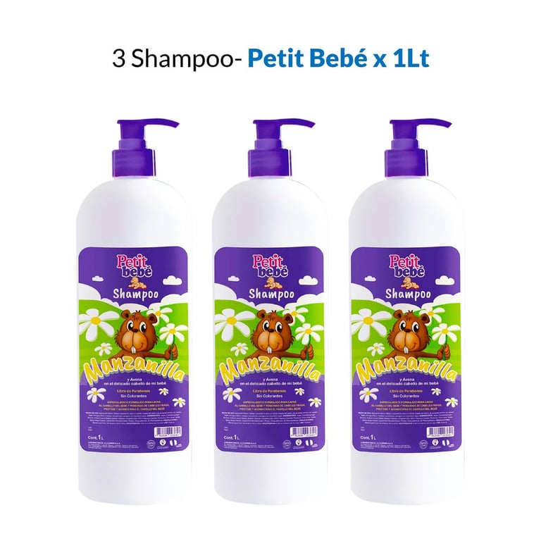 Shampoo Petit Bebé 1Lt 3 Unidades GENERICO | falabella.com