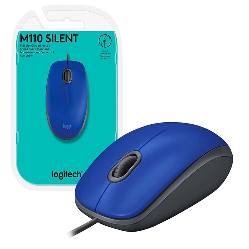 MOUSE LOGITECH M110 SILENCIOSO OPTICO ALAMBRICO CONECTO USB DPI 1000 ...
