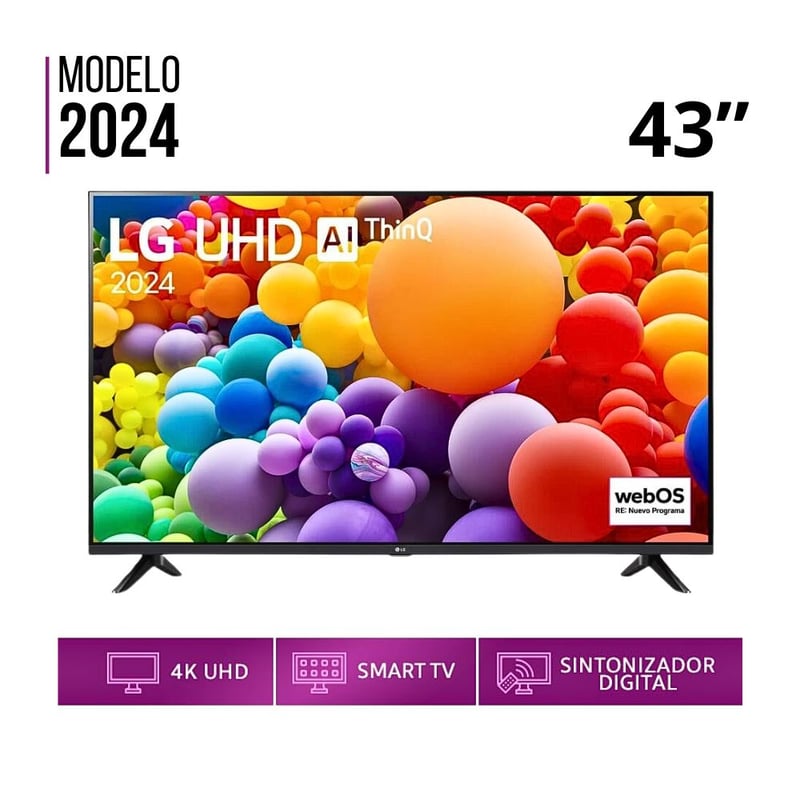 Televisor LG 43 Pulg. LED Smart TV UHD 4K con Thinq AI 43UT7300PSA LG ...