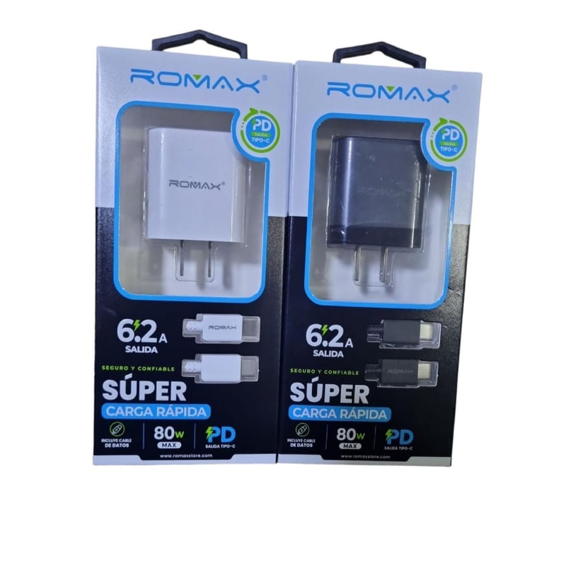 Cargador Rapido de 80W Con Cable tipo C ROMAX | falabella.com