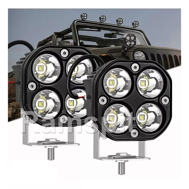 Faro 4 Led 40w Cuadrado Blanco Fijo Ultra Potente GENERICO | falabella.com