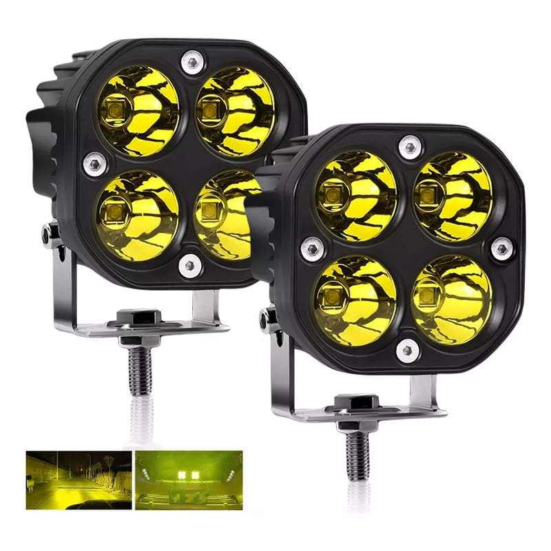 Faro 4 Led 40w Cuadrado Ambar Fijo Ultra Potente GENERICO | falabella.com