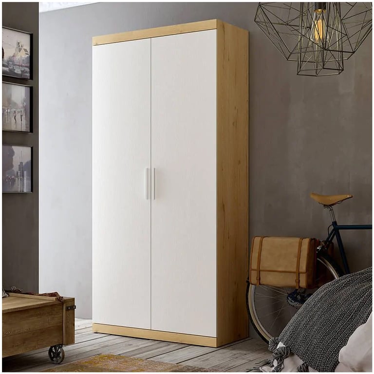 Ropero Minimalista Kamila Ventitas Home Color Rovere y Blanco VENTITAS ...