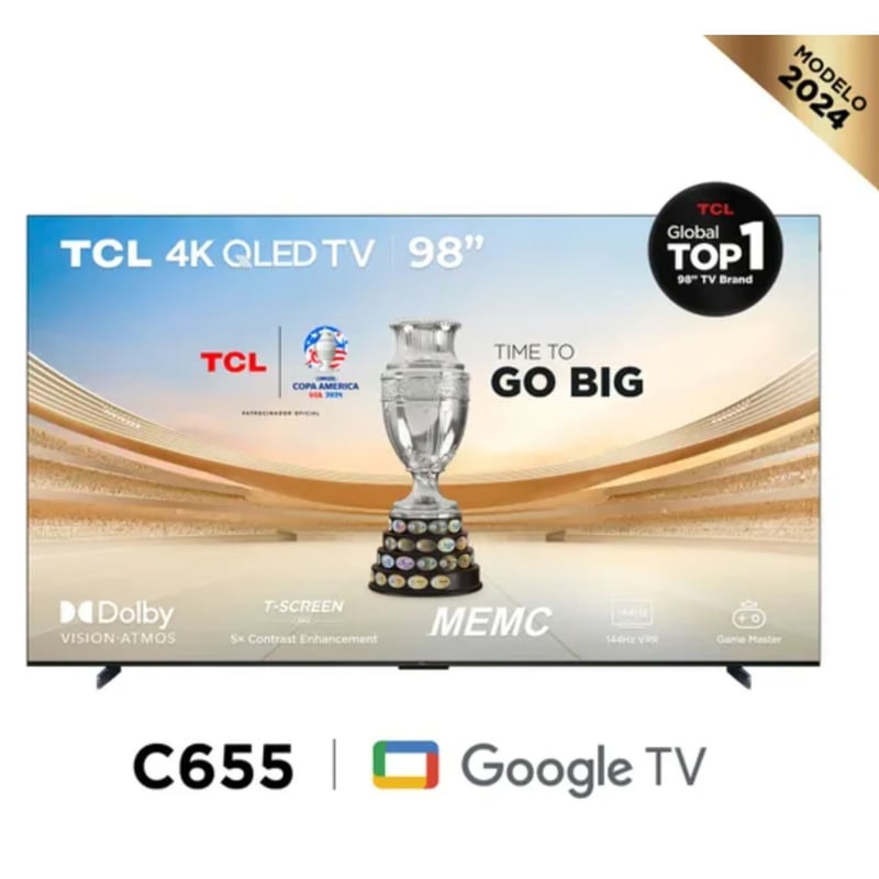 Televisor TCL 98 98C655 QLED Google TV 4K Ultra HD TCL | falabella.com