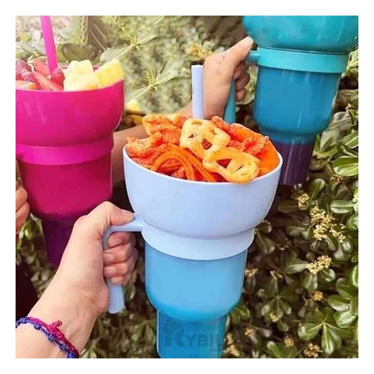 Vaso 2 en 1 para Bebidas y Snacks en Tono Celeste GENERICO | falabella.com