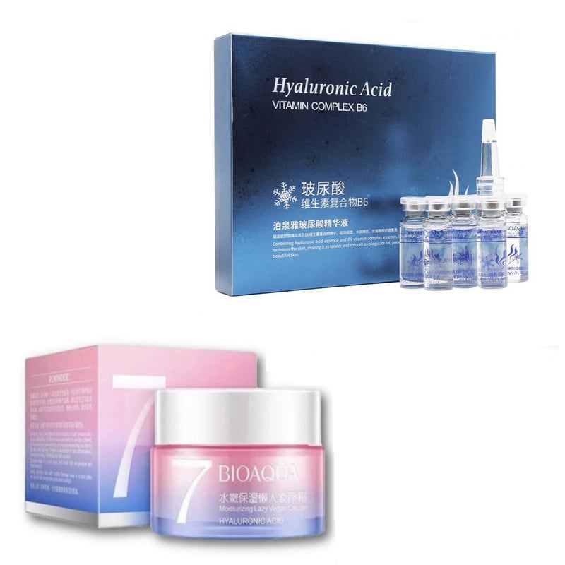 PACK CREMA HIDRATANTE V7 Y ACIDO HIALURONICO AMPOLLAS BIOAQUA BIOAQUA | falabella.com