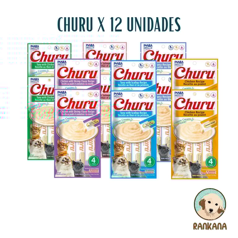 SNACKS CHURU X 4 SACHETS SABORES VARIADOS / 12 UNIDADES CHURU ...