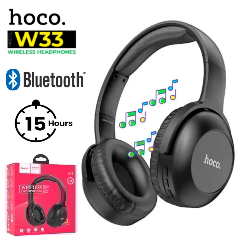 Audifonos Bluetooth inalámbricos Hoco W33 Color negro HOCO | falabella.com