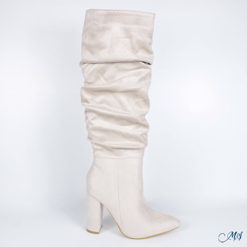Botas Altas Gamuza Mujer Beige M69 MARGLO SHOES | falabella.com