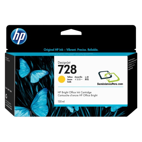 Tinta HP 728 F9J65A Yellow 130ML Original HP | falabella.com
