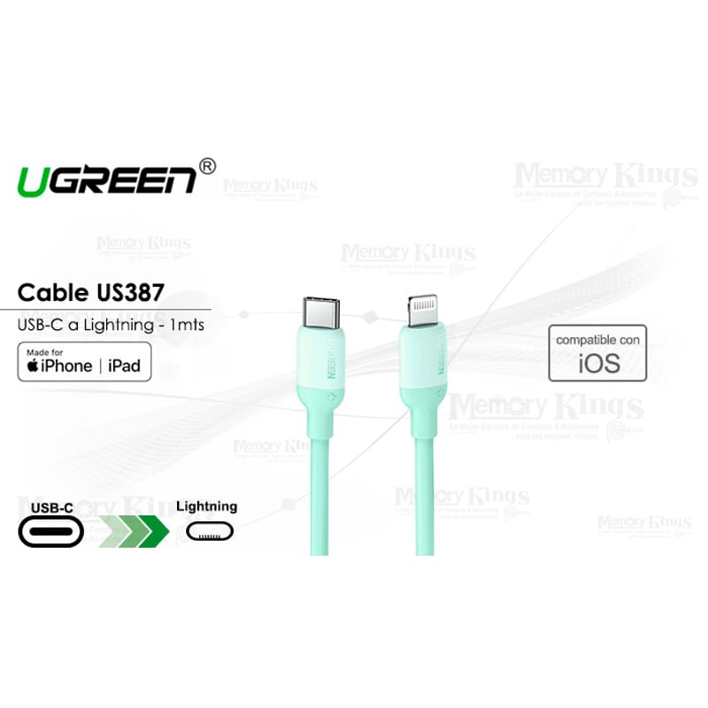 CABLE USB-C a Lightning 1mt UGREEN US387 Green UGREEN | falabella.com